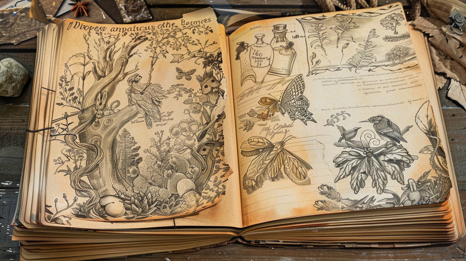 Magical Diary, Fantasy Junk Journal Kit, Witch Grimoire, Wiccan Spell ...