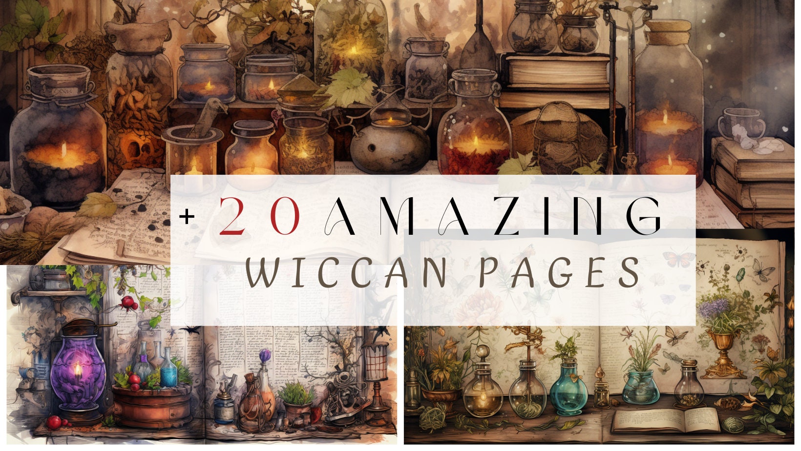 Magical Diary, Fantasy Junk Journal Kit, Witch Grimoire, Wiccan Spell ...