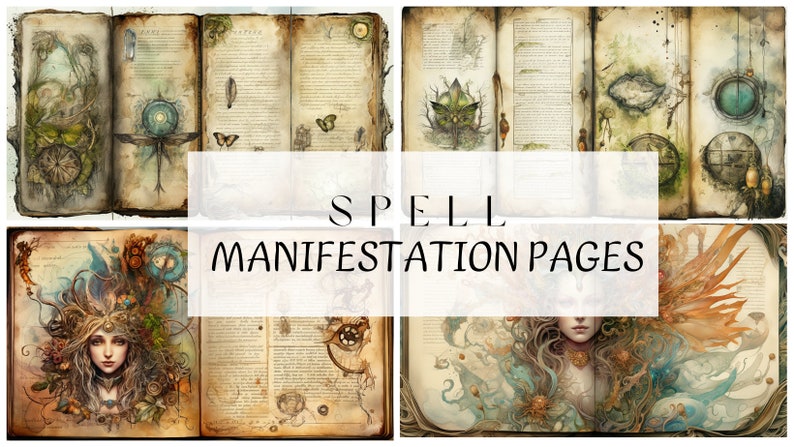 Magical Diary, Fantasy Junk Journal Kit, Witch Grimoire, Wiccan Spell ...