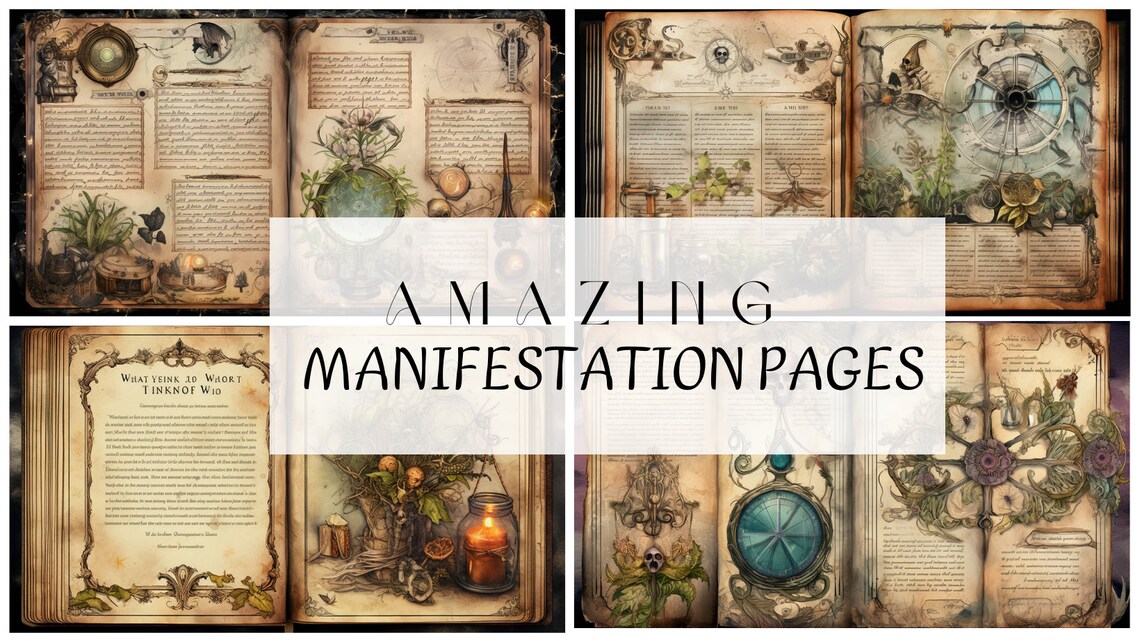 Magical Diary, Fantasy Junk Journal Kit, Witch Grimoire, Wiccan Spell ...