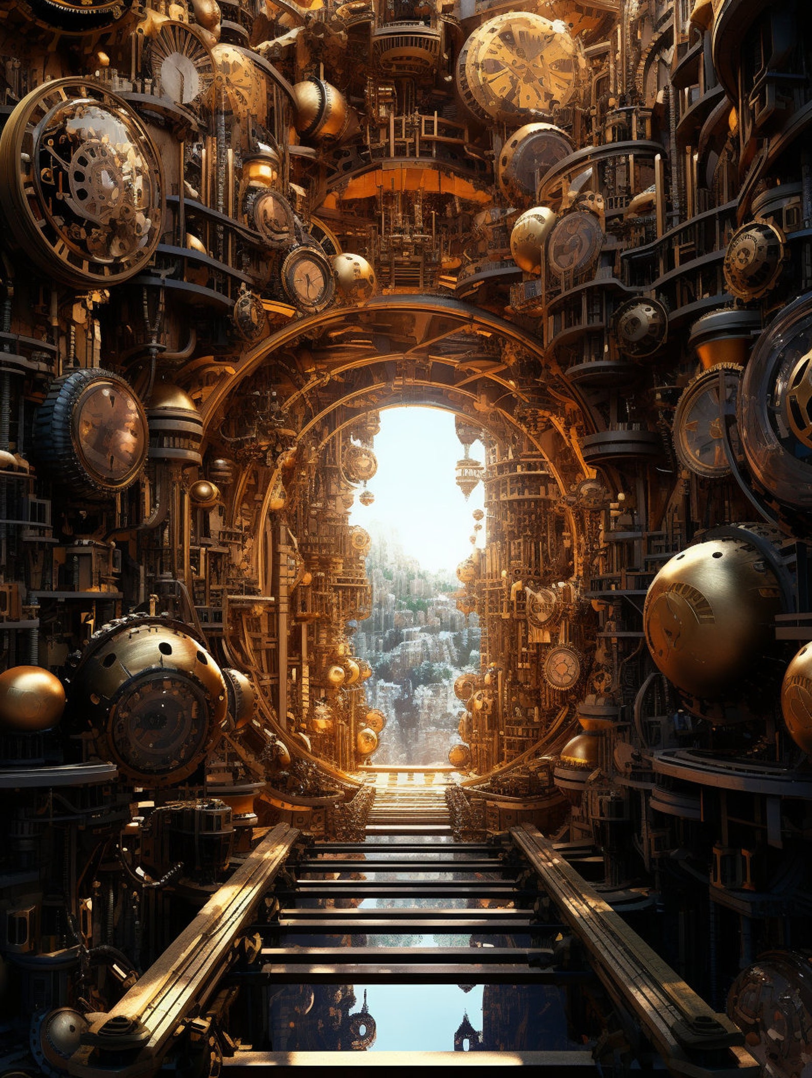 Beautiful Steampunk City, Industrial Vintage Victorian Buildings ...