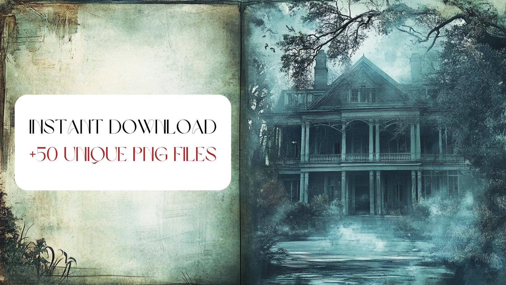 Ghosts Diary Printable, Mystery Mansion, Haunted House, Haunting Junk ...