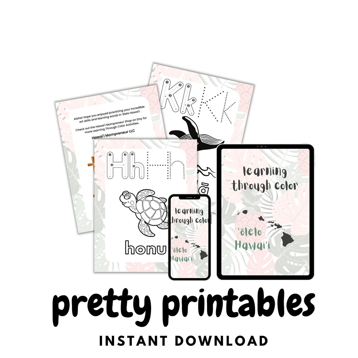 Learning Through Color Olelo Hawai'i hawaiian Language Coloring ...