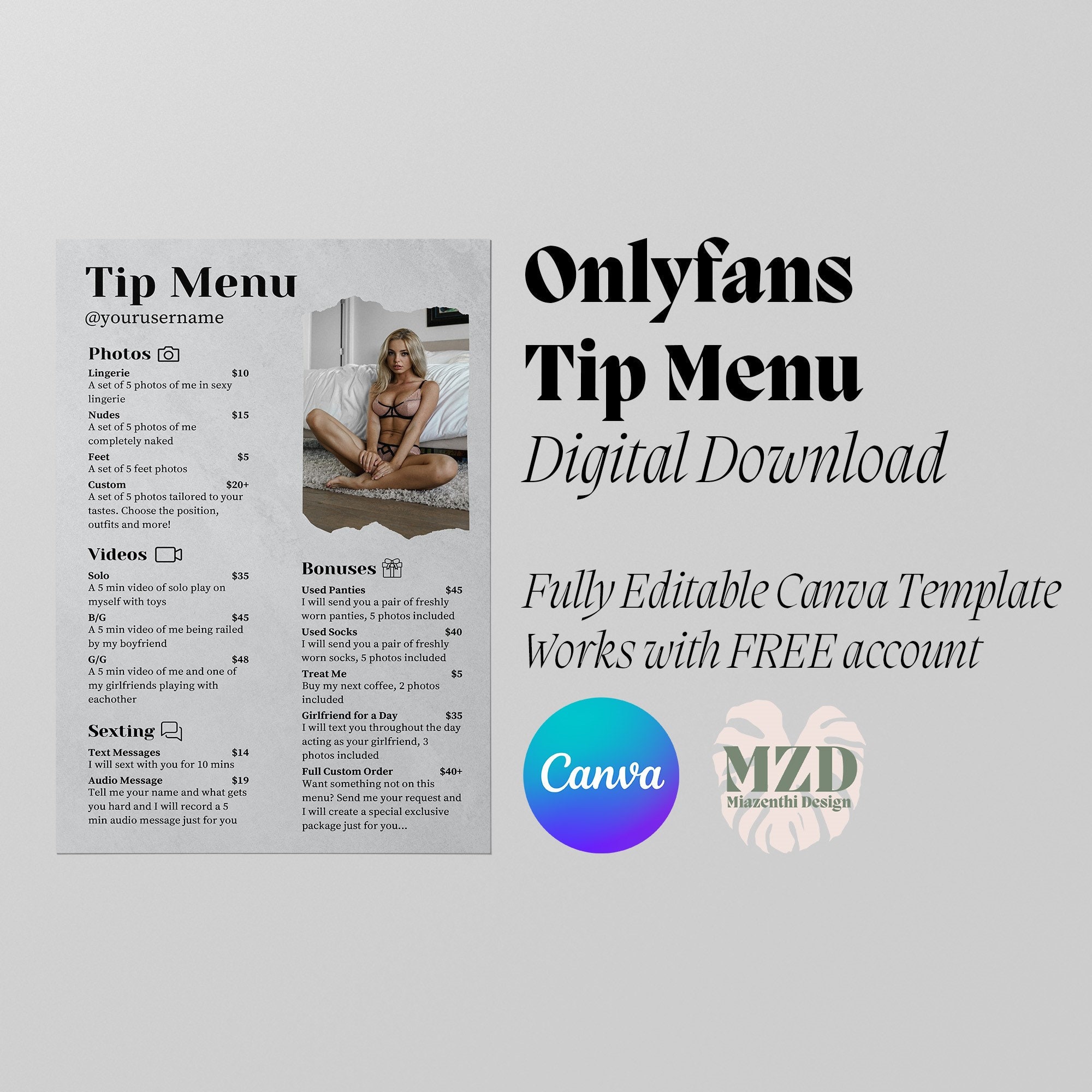 Onlyfans Tip Menu Editable Canva Template Minimalist Tipping - Etsy Onlyfans Tip Menu Editable Canva Template Minimalist Tipping - Etsy