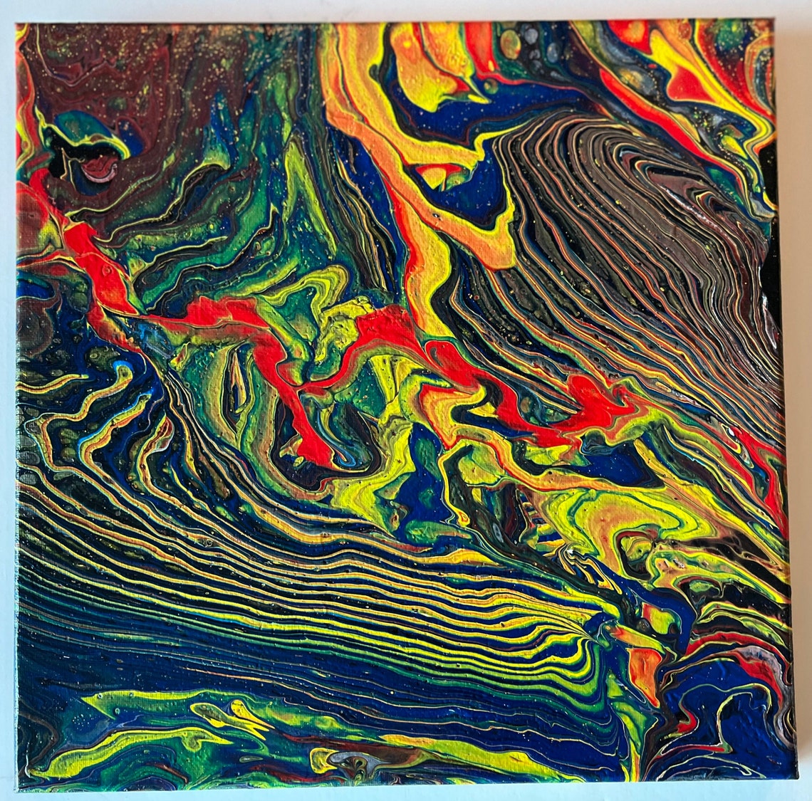 12x12 the 60s- Acrylic Paint Pour - Etsy