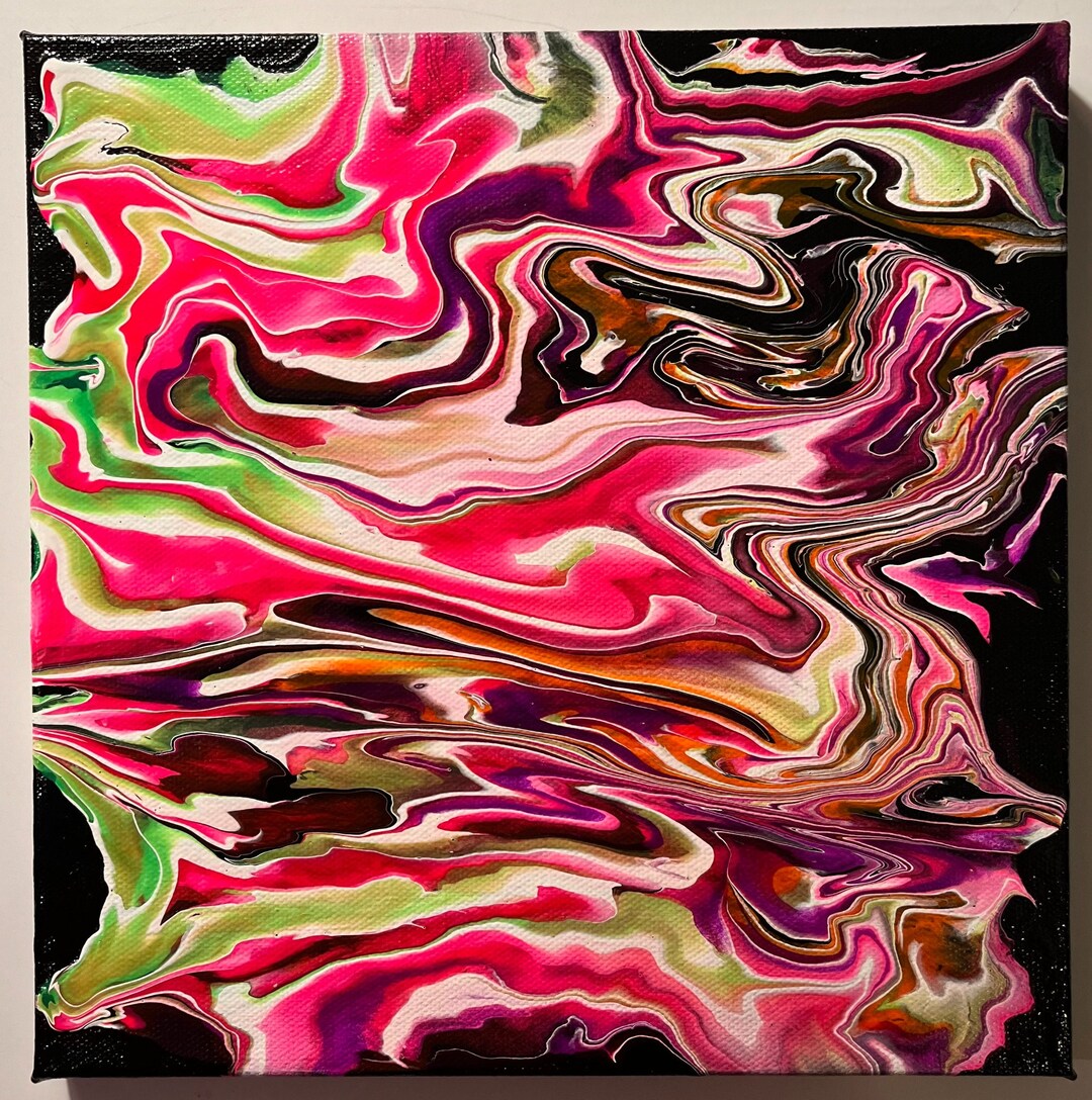 10x10 Tie Dye- Acrylic Paint Pour - Etsy