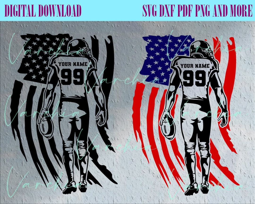 Customized Football Player Svg, American Football Svg, Football Name ...