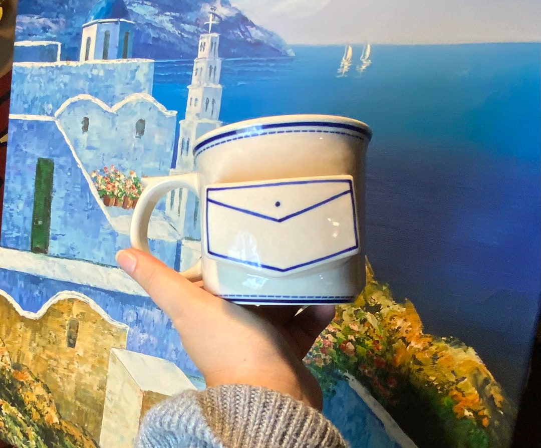 Vintage Mail Envelope Mailman Ceramic Tea Bag Holding Mug - Etsy