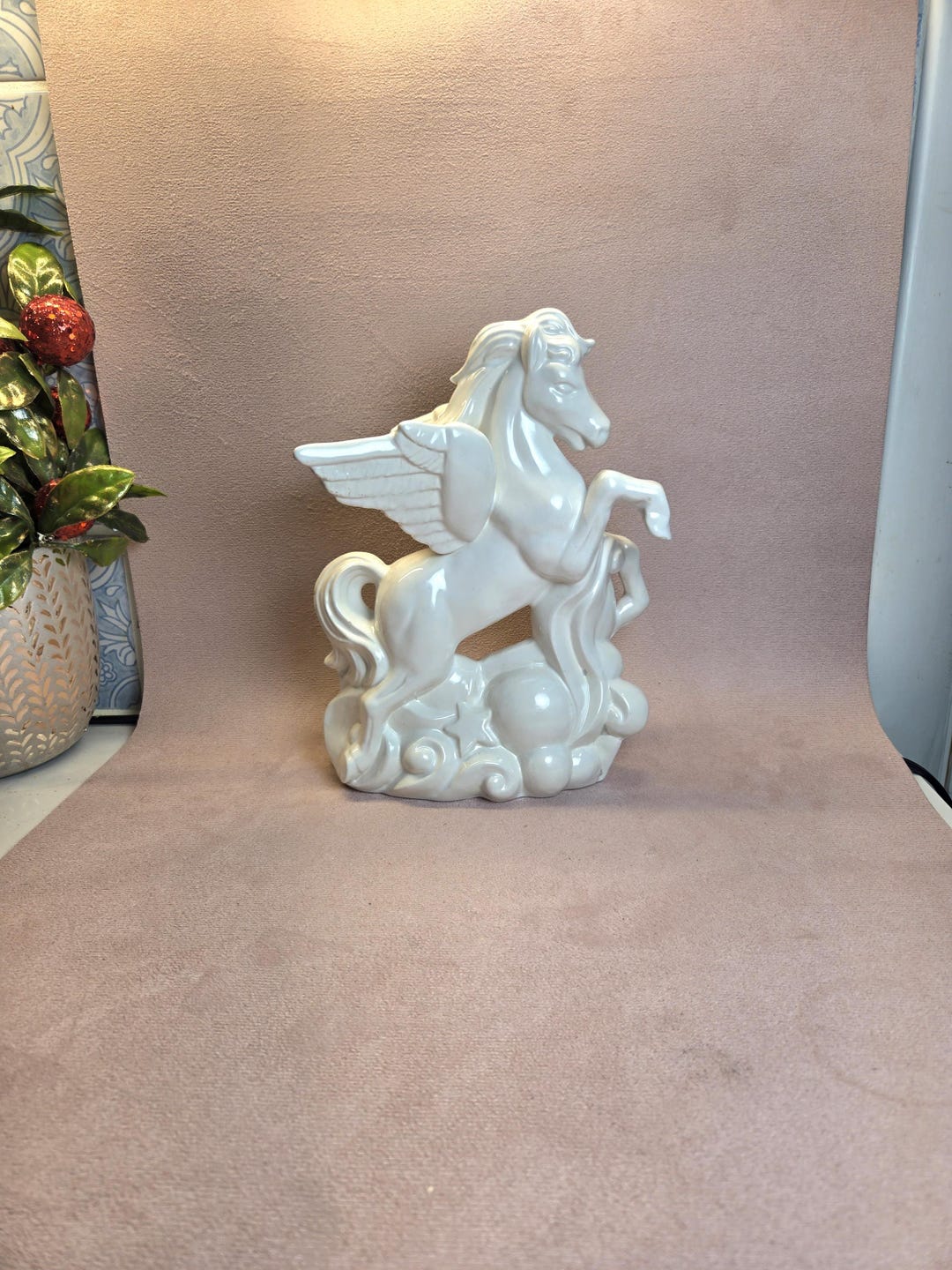 Vintage Magical Signed Ceramic Pegasus Figurine - Etsy