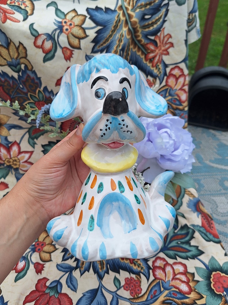 Vintage Italian Ceramic MCM Dog Coin Bank - Etsy