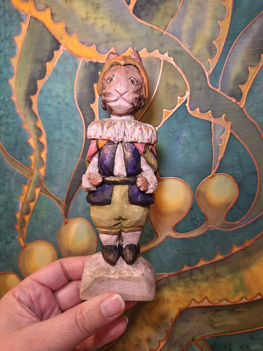 Vintage Quirky One of a Kind Carved Wood Cat Jester Sculpture - Etsy