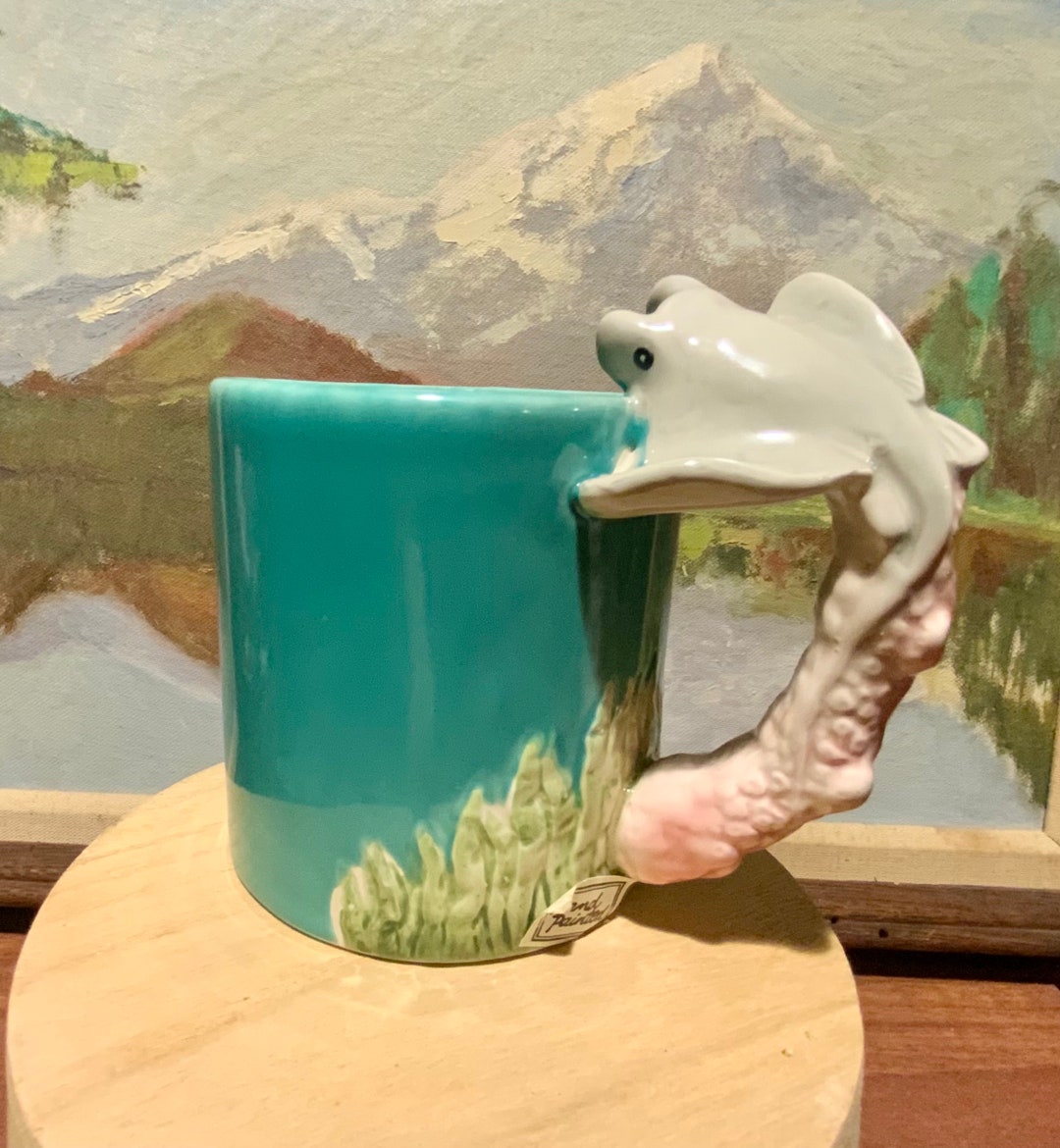Vintage 80s Ceramic Hand Painted Stingray Mug - Etsy
