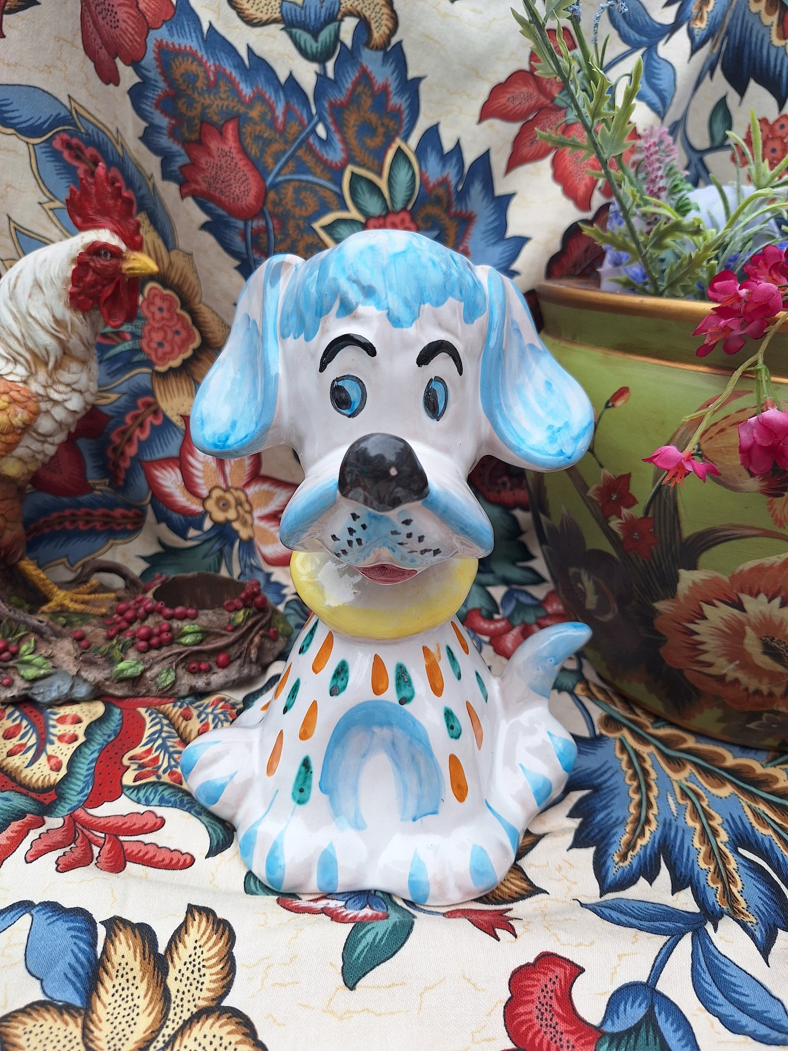 Vintage Italian Ceramic MCM Dog Coin Bank - Etsy