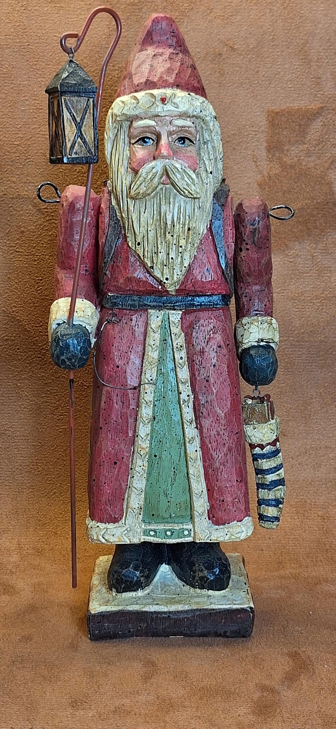 Vintage Wood Viking Santa Statue - Etsy