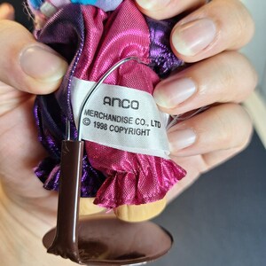 Vintage 1998 Small Pink and Purple Jester Bear Figurine With Stand - Etsy