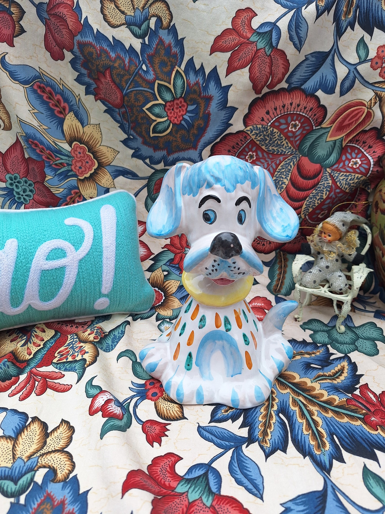 Vintage Italian Ceramic MCM Dog Coin Bank - Etsy