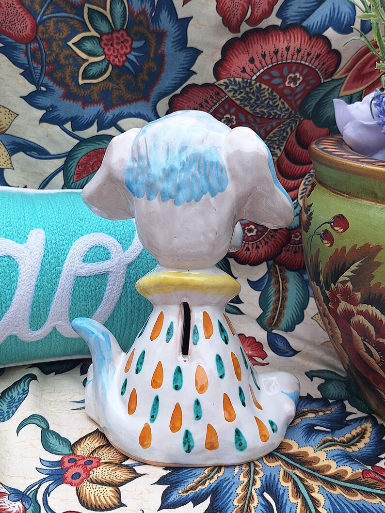 Vintage Italian Ceramic MCM Dog Coin Bank - Etsy