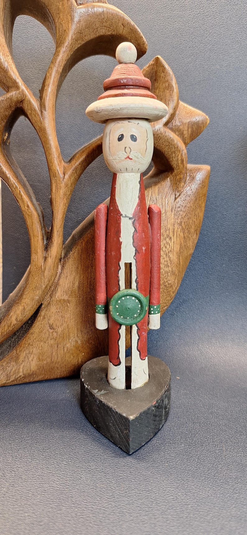 Signed 1995 Folk Art Wood Chinese Santa Figurine - Etsy