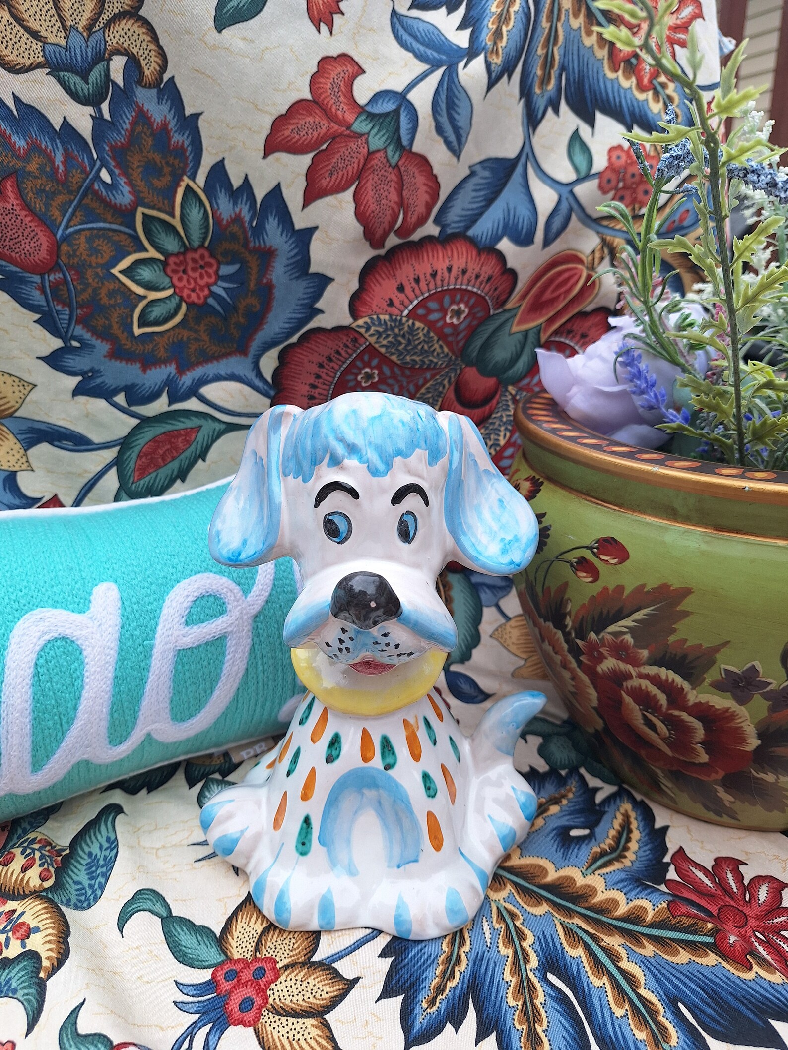 Vintage Italian Ceramic MCM Dog Coin Bank - Etsy