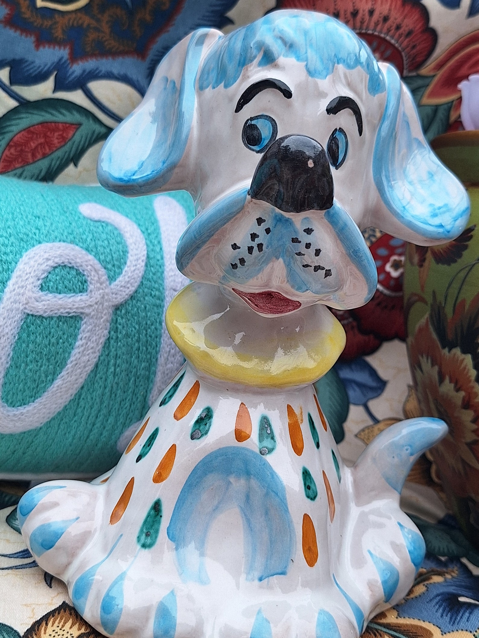 Vintage Italian Ceramic MCM Dog Coin Bank - Etsy