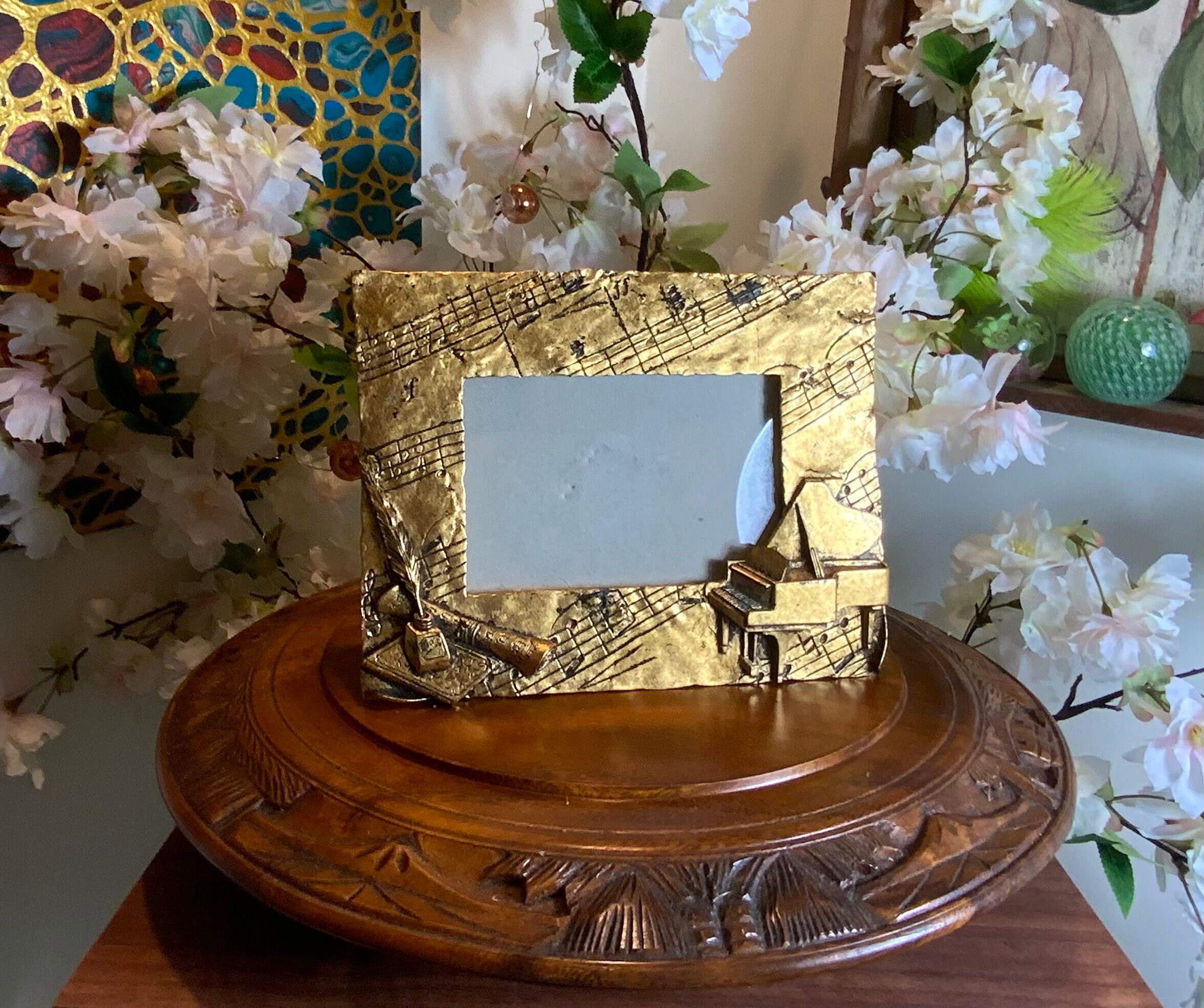 Antique Gold Metal Piano Picture Frame - Etsy