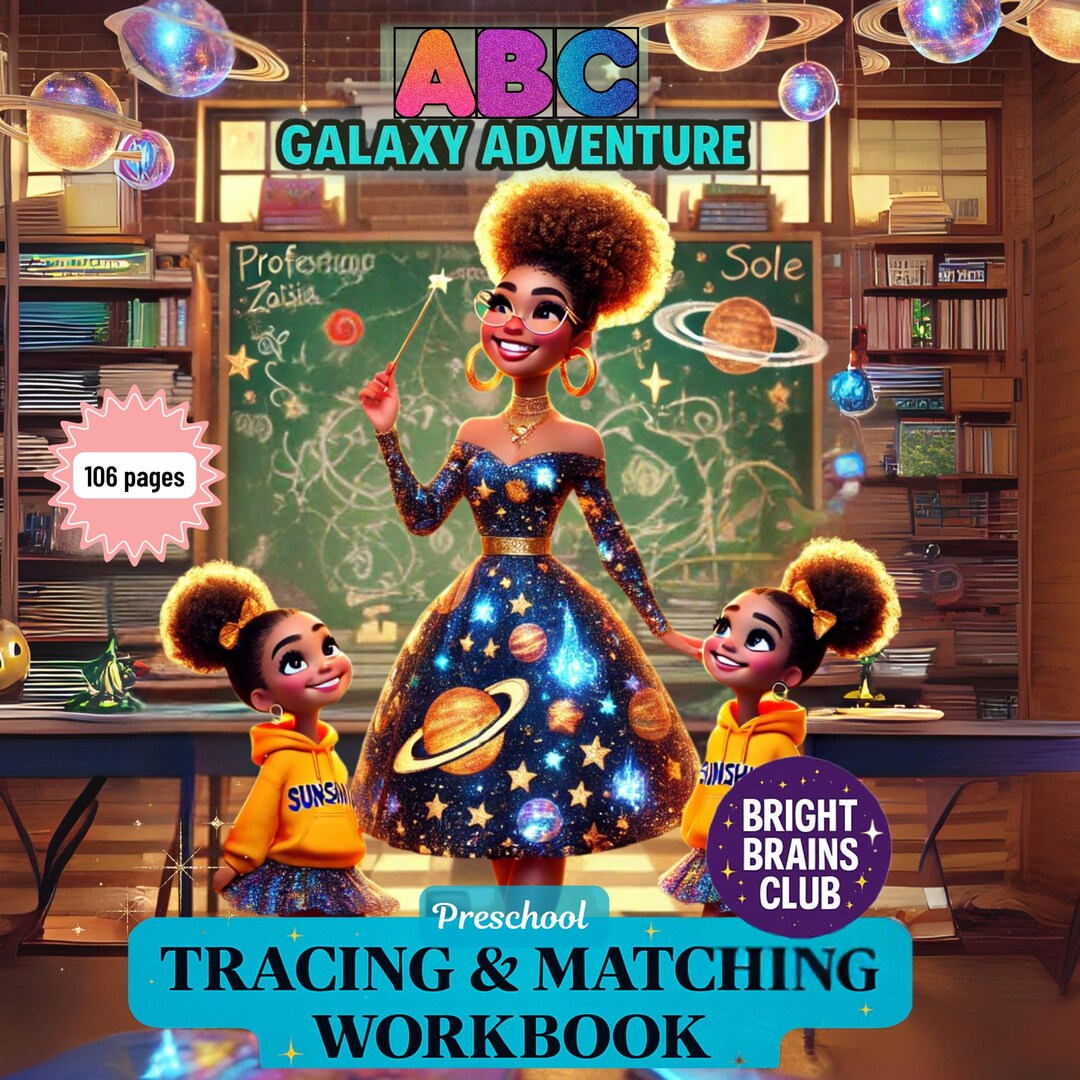 ABC Galaxy Adventure – Preschool Tracing & Matching Workbook (instant ...