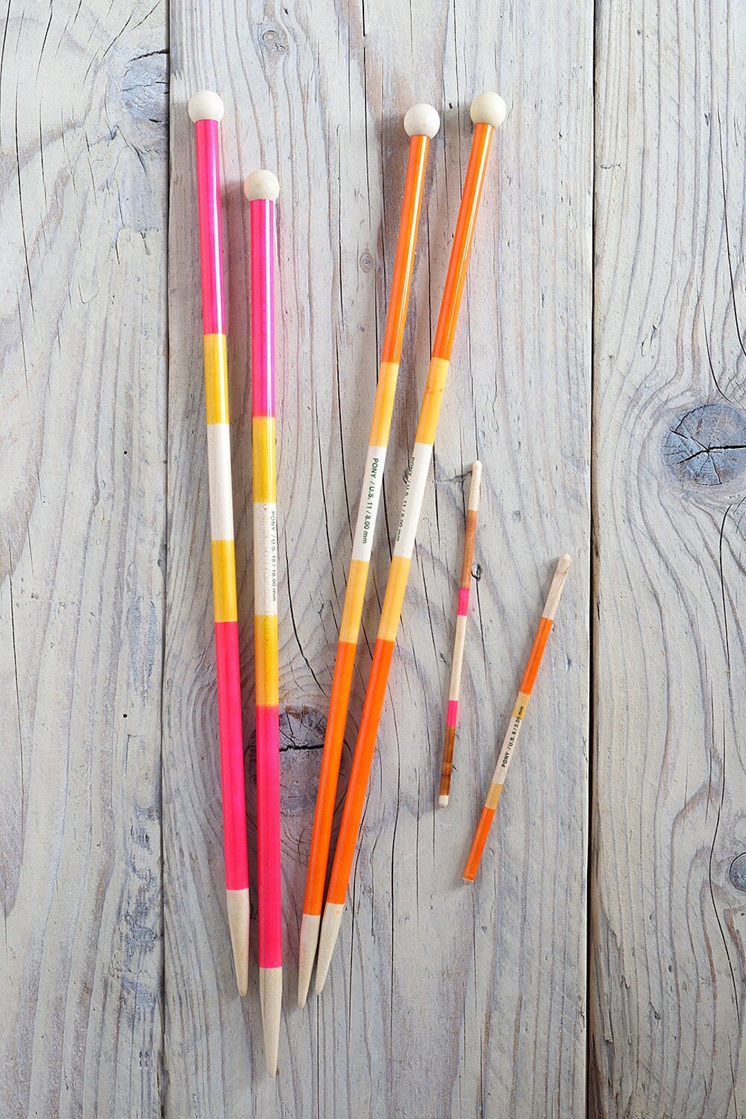 PONY FLAIR Unique Knitting Needles 8MM - 10MM Vegan Handmade Hand Dyed ...