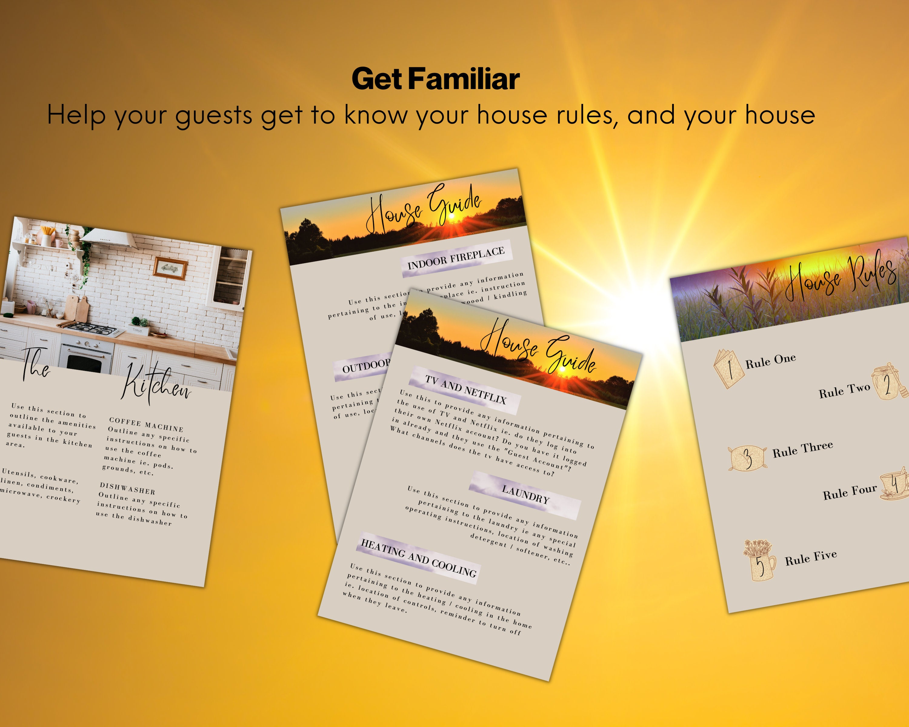 Airbnb Welcome Book Template Cottage, Canva Template, Vacation Rental ...