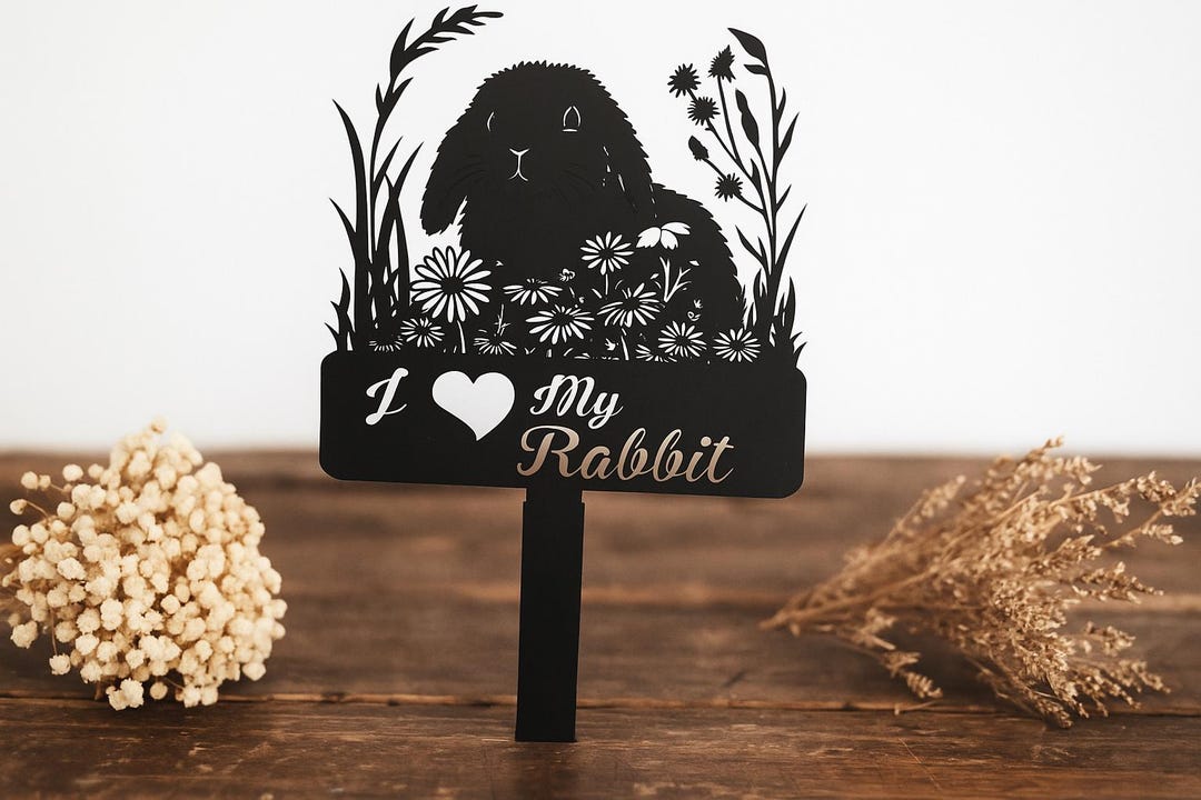 Personalized Bunny Rabbit Memorial Stake, Custom Pet Remembrance Gift ...