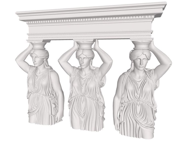 Caryatid Shelf Decor – Greek Column Figures With Architrave – Classical ...