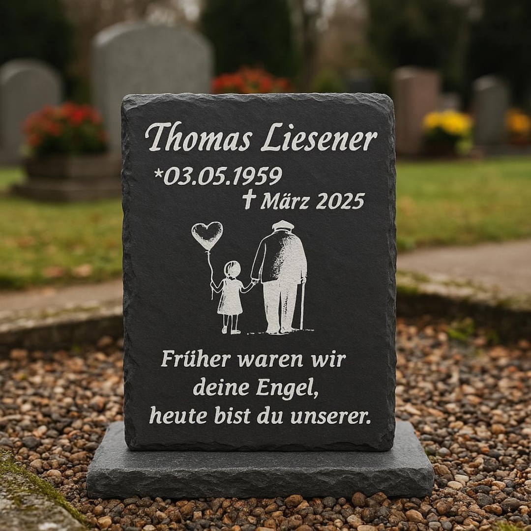 Personalized Slate Gravestone – With Your Own Graphics or Desired Motif ...