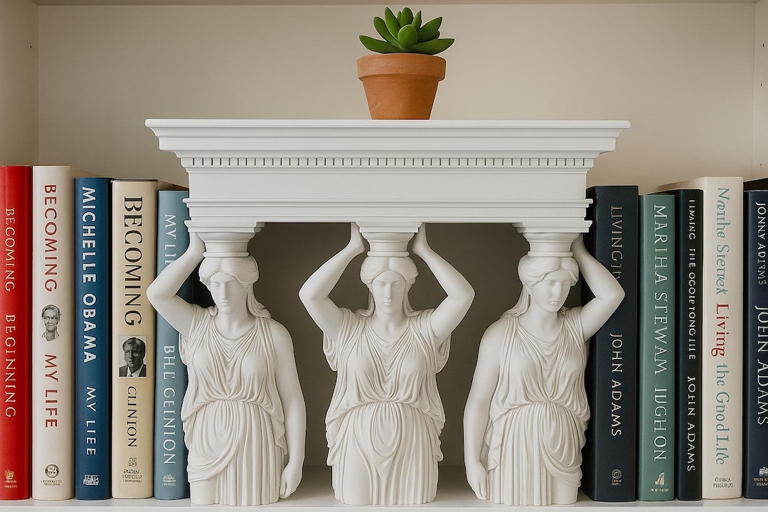 Caryatid Shelf Decor – Greek Column Figures With Architrave – Classical ...