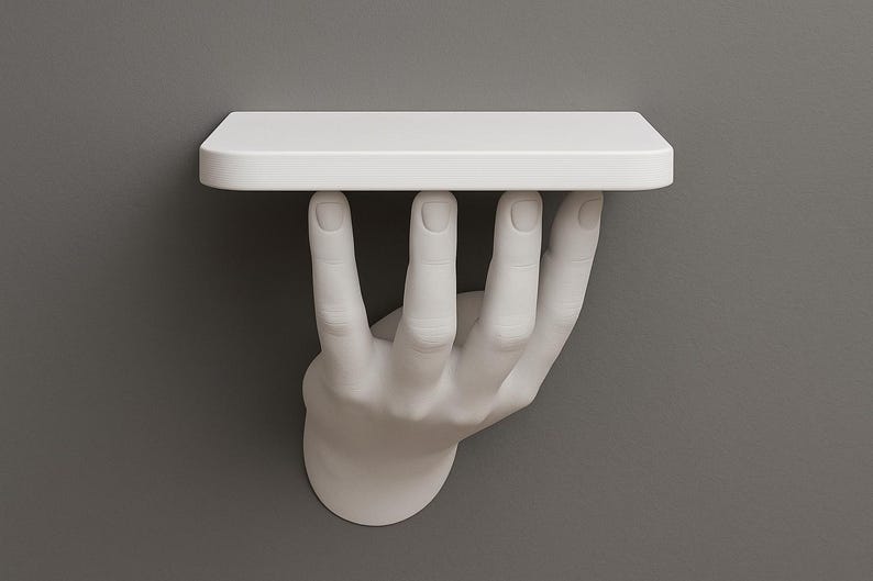 PLA Hand Wall Shelf | 3D Printed Floating Shelf | Surreal Wall Shelf ...