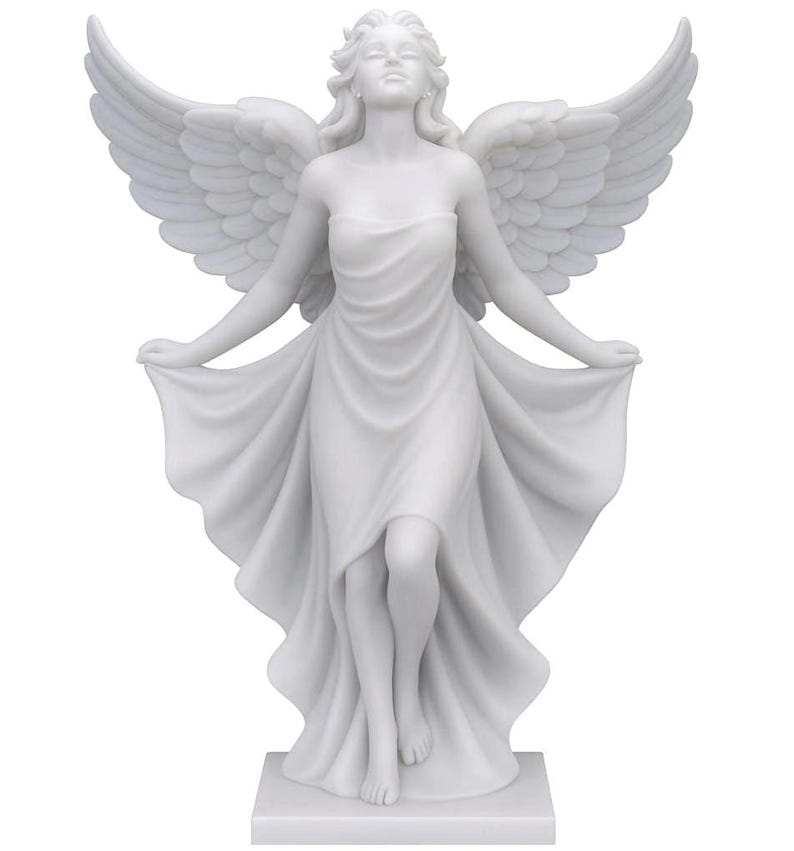 Magnificent Angel Sculpture White – Baroque & Art Nouveau – Elegant ...