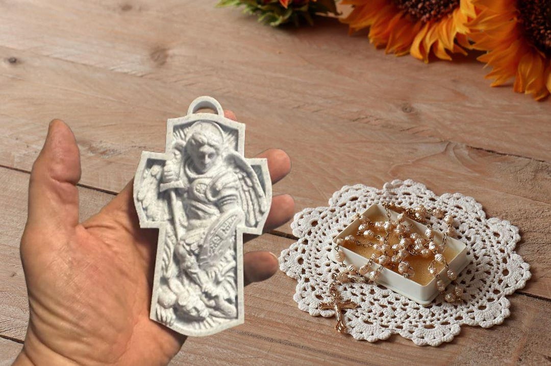 St. Michael Cross Jesus Pectoral Cross Archangel Michael Light and ...