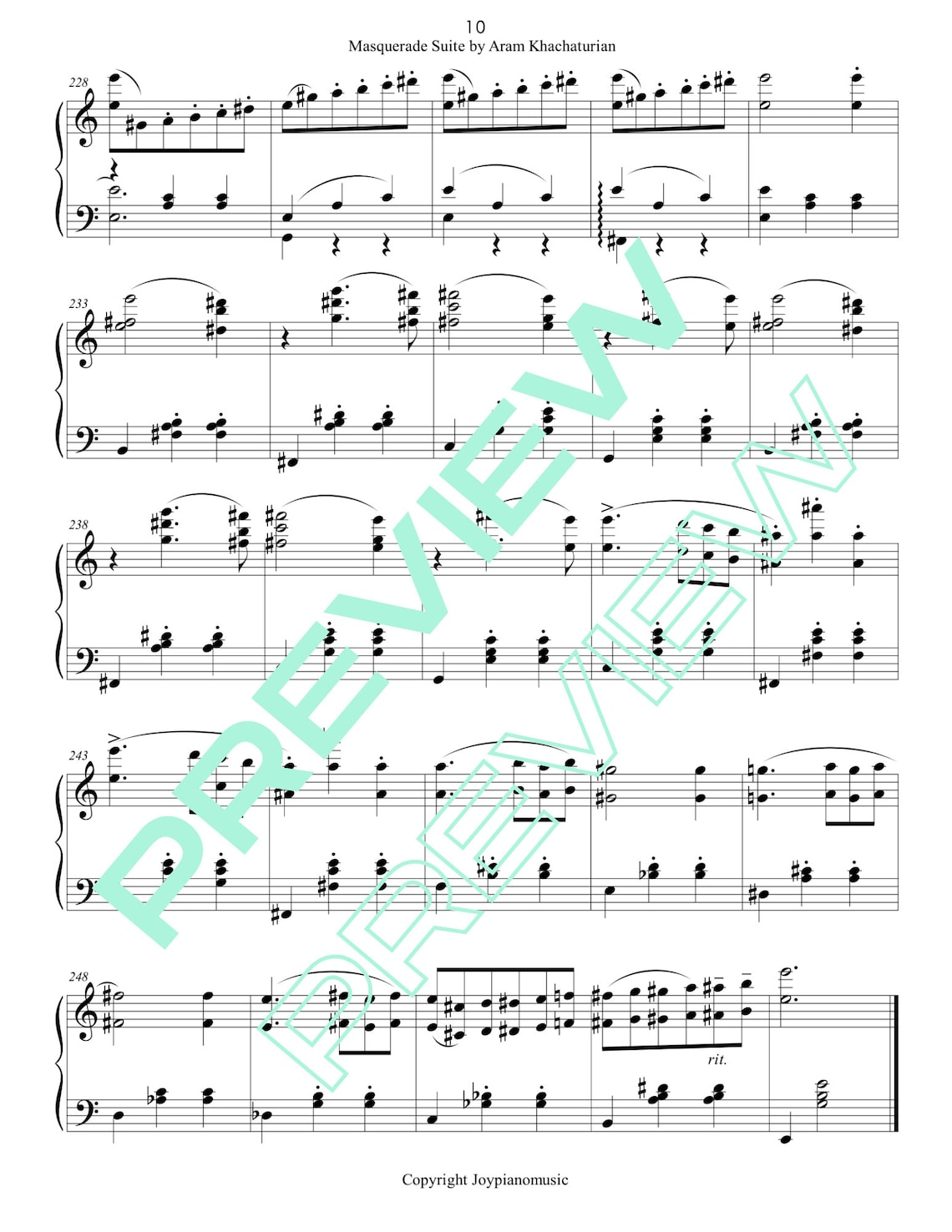 Piano Sheet Music Download [masquerade Suite 1. Waltz by Aram ...
