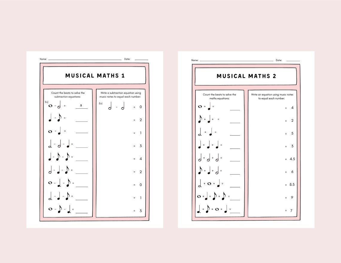Music Notes Worksheet, Chords & Scales, Treble Bass Clef, Music Notes ...