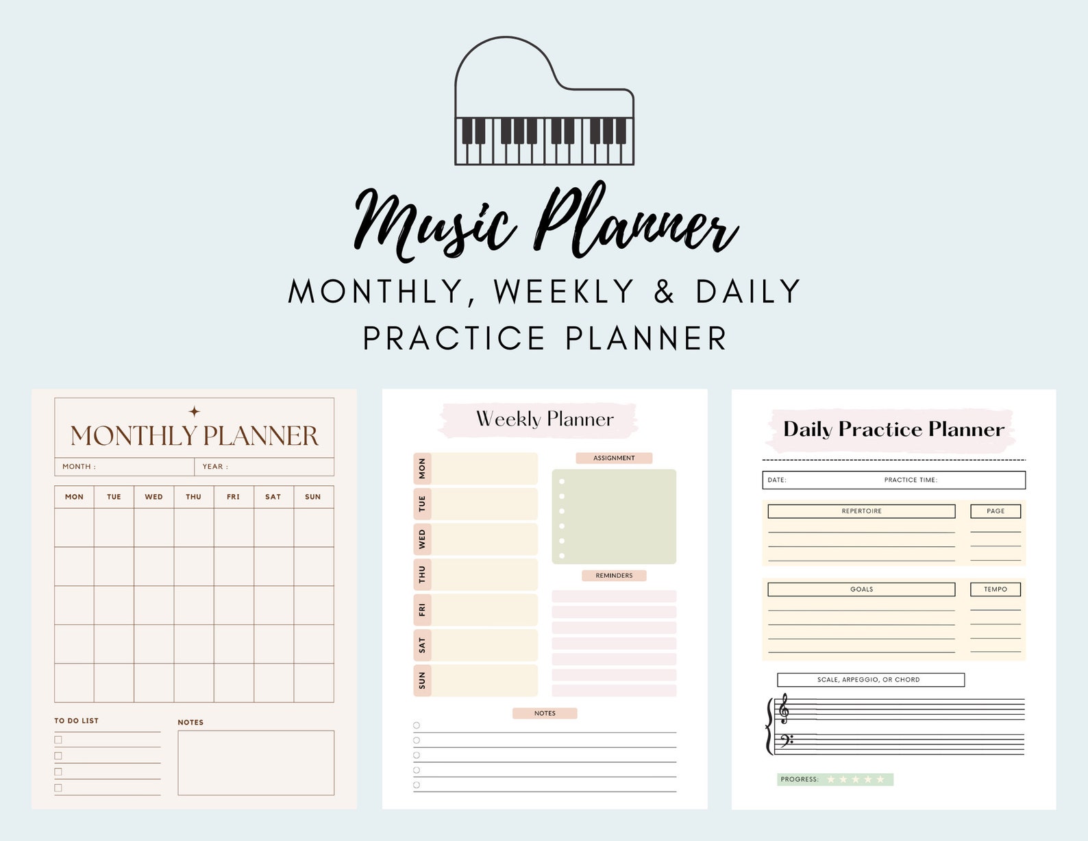 Letter & A4 Size Printable Music Journal for Musicians |music ...