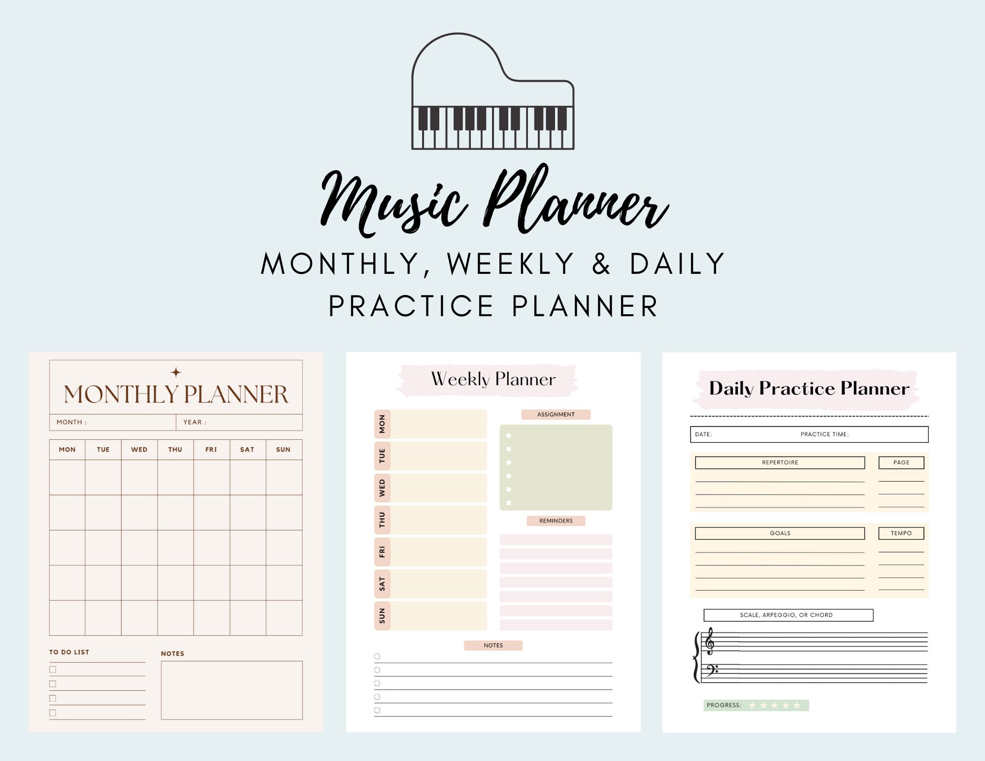 Letter & A4 Size Printable Music Journal for Musicians |music ...