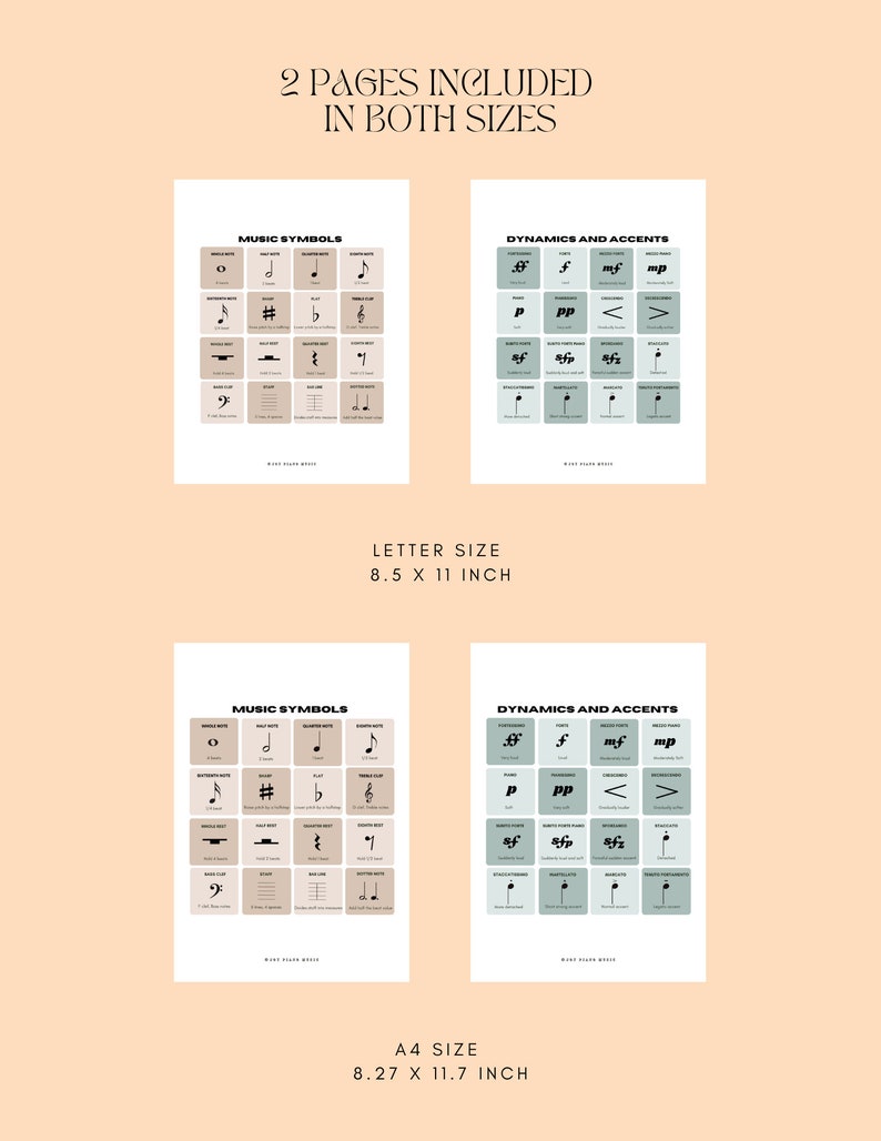 Music Theory Chart, Symbols, Chords, and Dynamics (printable) - Etsy