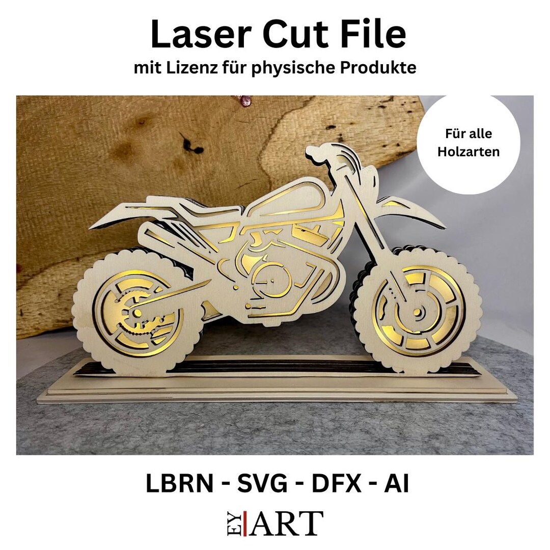 Laser Cut File Dirt Bike, Lamp, Gift, Layer Design - Etsy