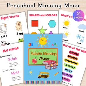 Basic Morning Menu Homeschool, Preschool Morning Menu, Toddler Morning ...