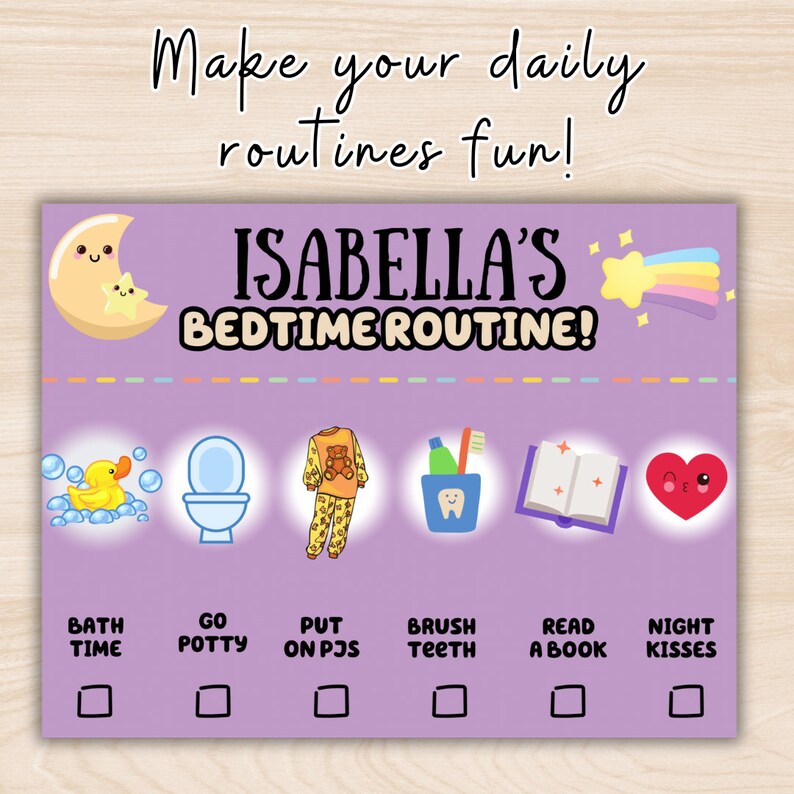 Morning & Evening Routine Checklist, Personalized Visual Schedule ...