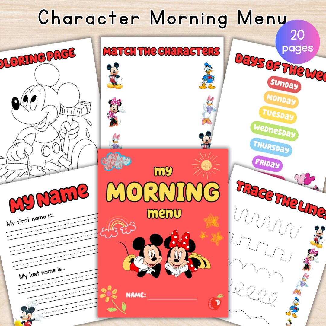 Basic Morning Menu Homeschool, Preschool Morning Menu, Toddler Morning ...