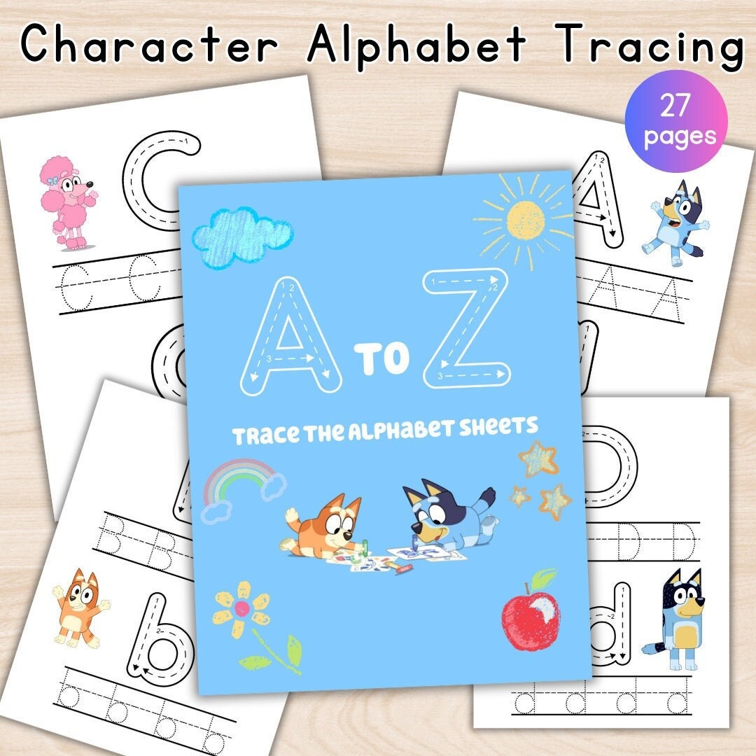 Alphabet Tracing Worksheets A-Z / ABC Tracing Workbook /handwriting ...