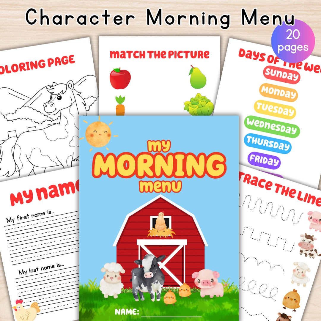 Basic Morning Menu Homeschool, Preschool Morning Menu, Toddler Morning ...