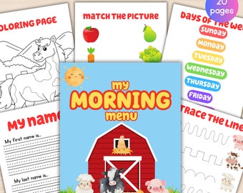 Basic Morning Menu Homeschool, Preschool Morning Menu, Toddler Morning ...