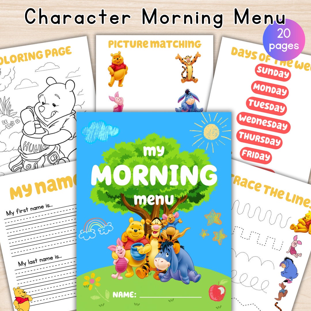 Basic Morning Menu Homeschool, Preschool Morning Menu, Toddler Morning ...