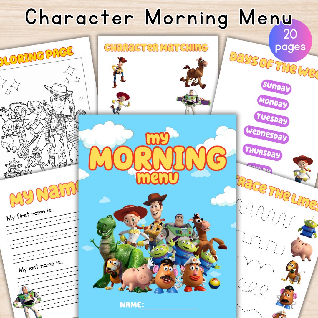Basic Morning Menu Homeschool, Preschool Morning Menu, Toddler Morning ...