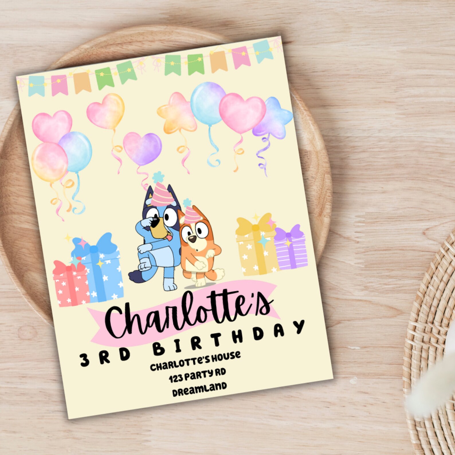 Girls Birthday Invitation Card Template, Girls Birthday Party Invite ...